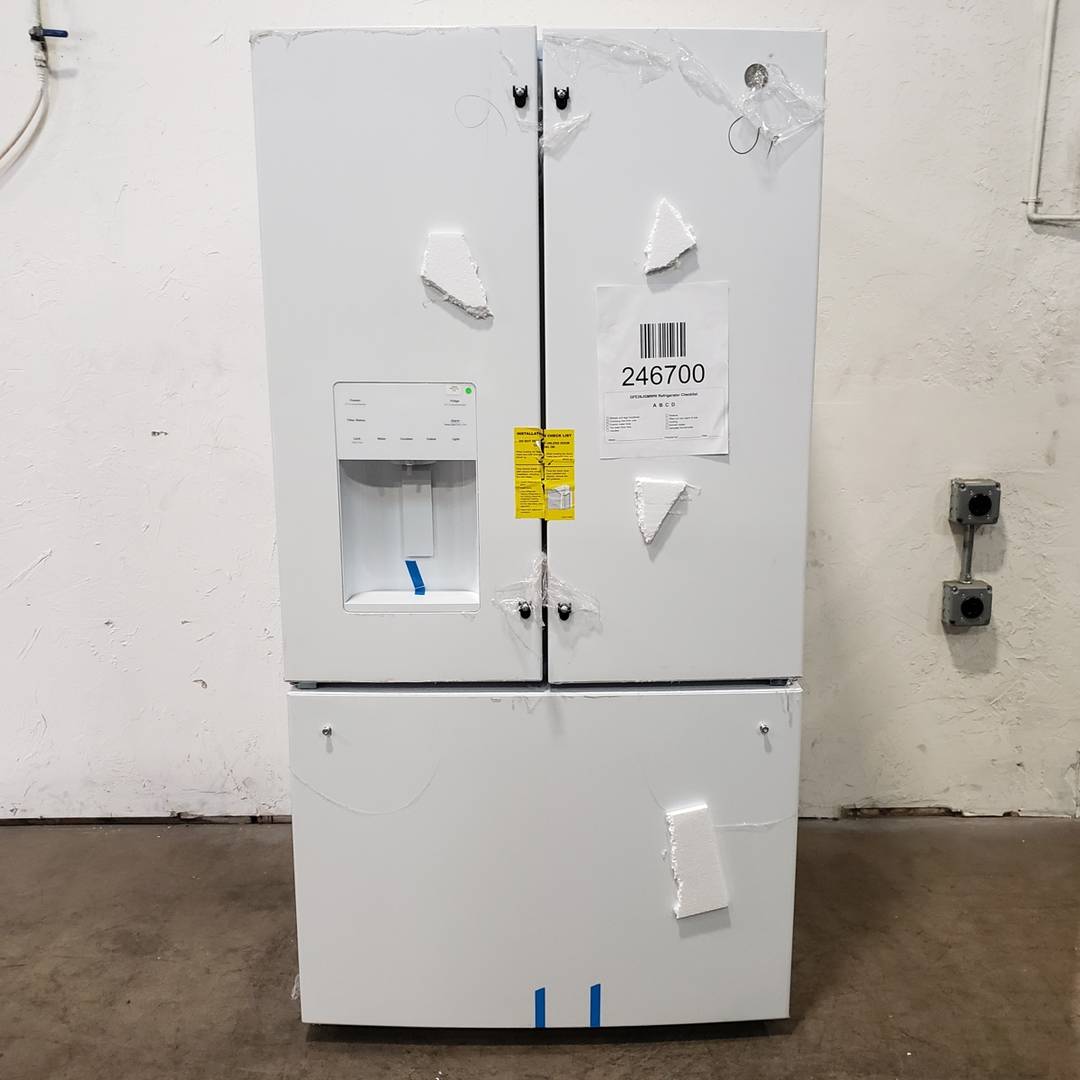 26 Cu. Ft. GE French Door Bottom Freezer Refrigerator White ...