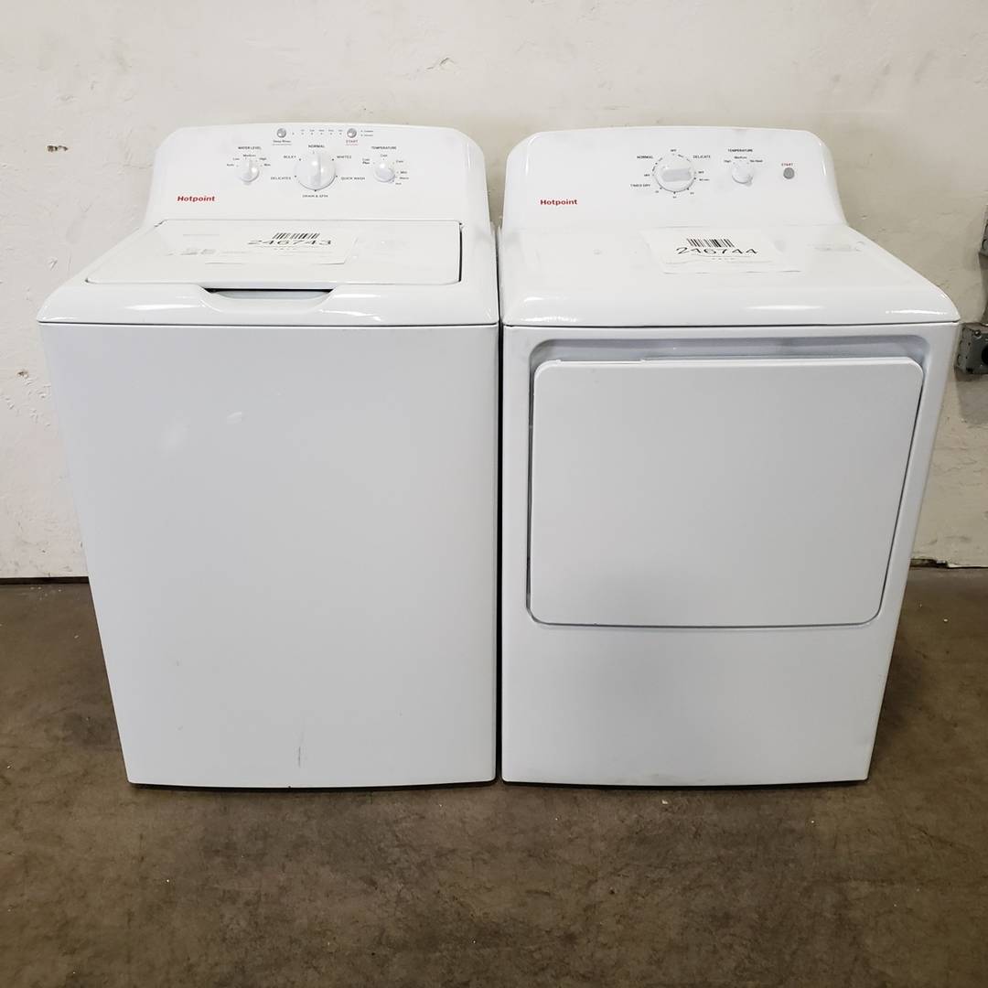 4 Cu. Ft. Hotpoint Top Load Washer and Dryer Set White - HTW265ASWWW ...